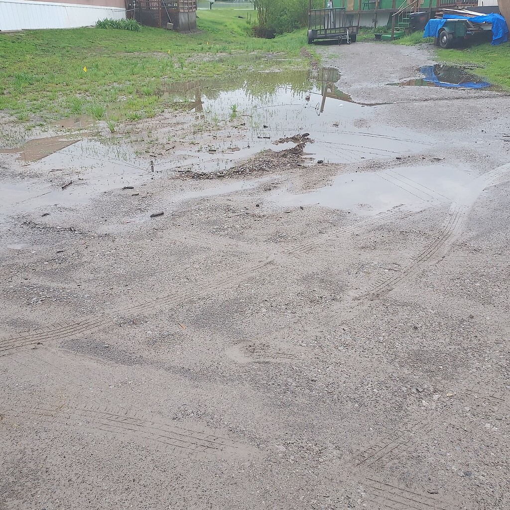 Swampy streets, with road base / caliche roads - mobile home university ...